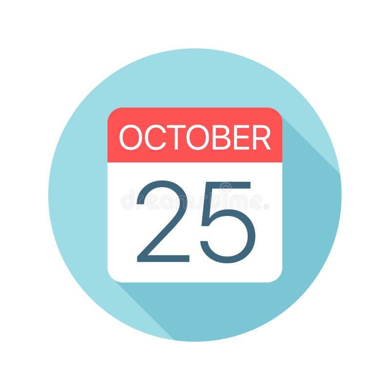 October 25 - Calendar Icon. Vector Illustration of One Day of Month ...