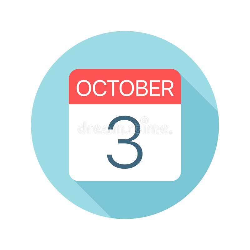 October 3 - Calendar Icon. Vector Illustration of One Day of Month ...