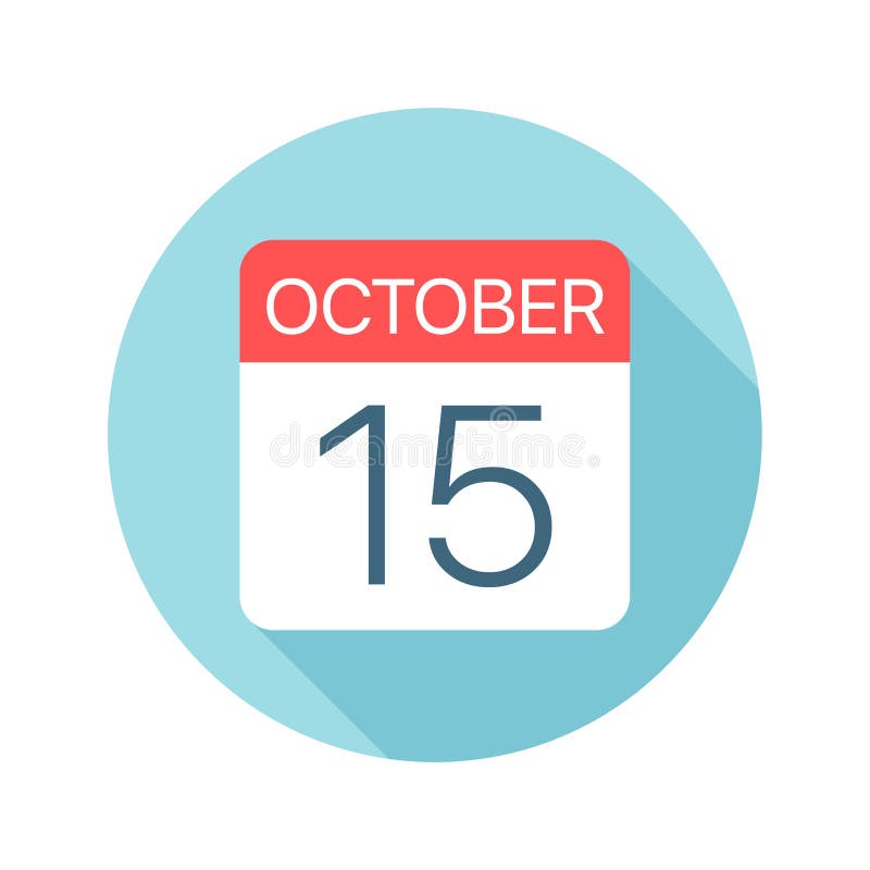 October 15 - Calendar Icon. Vector Illustration of One Day of Month ...