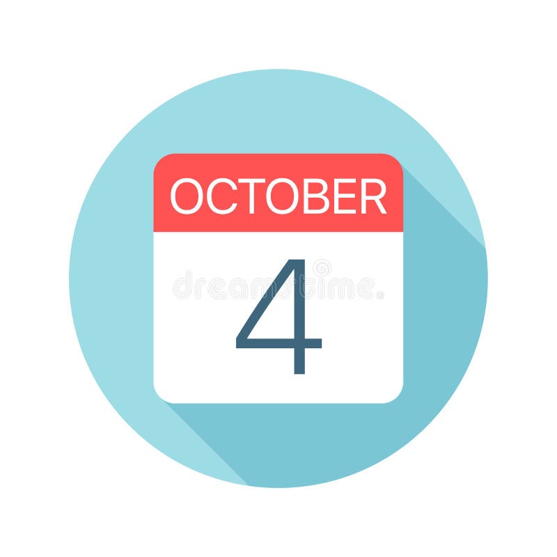 October 4 - Calendar Icon. Vector Illustration of One Day of Month ...
