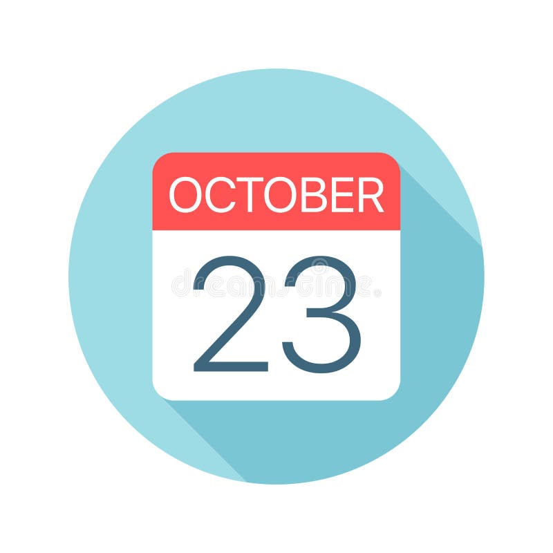 October 23 - Calendar Icon. Vector Illustration of One Day of Month ...