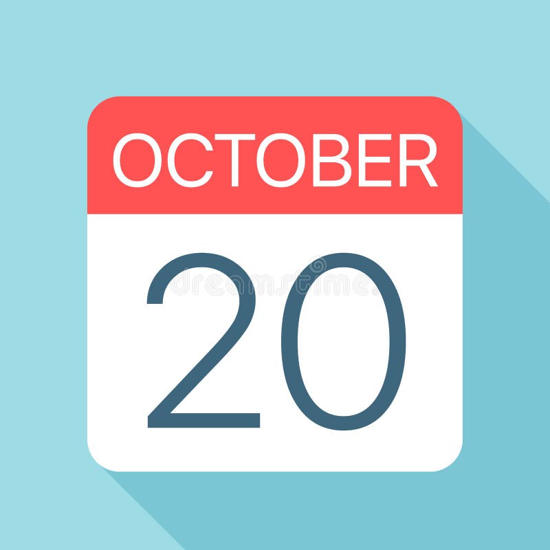 October 20 - Calendar Icon. Vector Illustration of One Day of Month ...