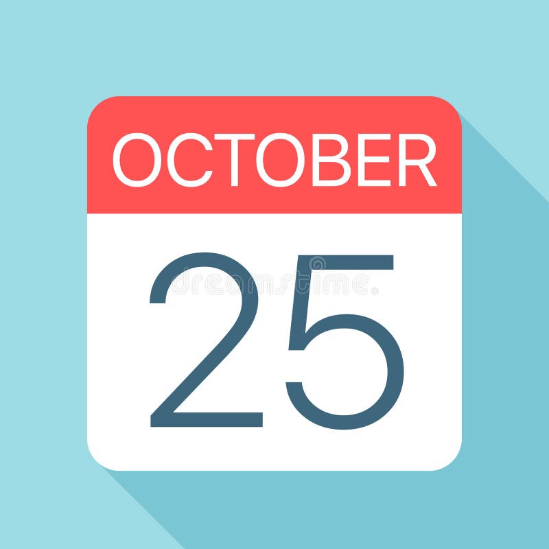 October 25 - Calendar Icon. Vector Illustration of One Day of Month ...