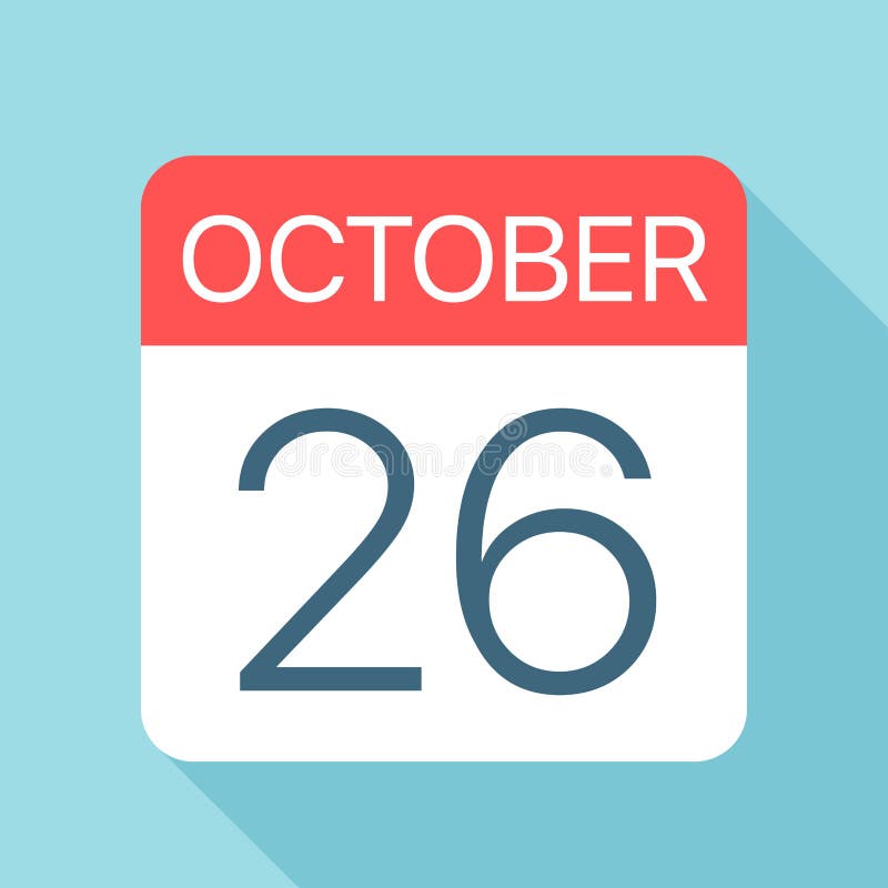 October 26 - Calendar Icon. Vector Illustration of One Day of Month ...
