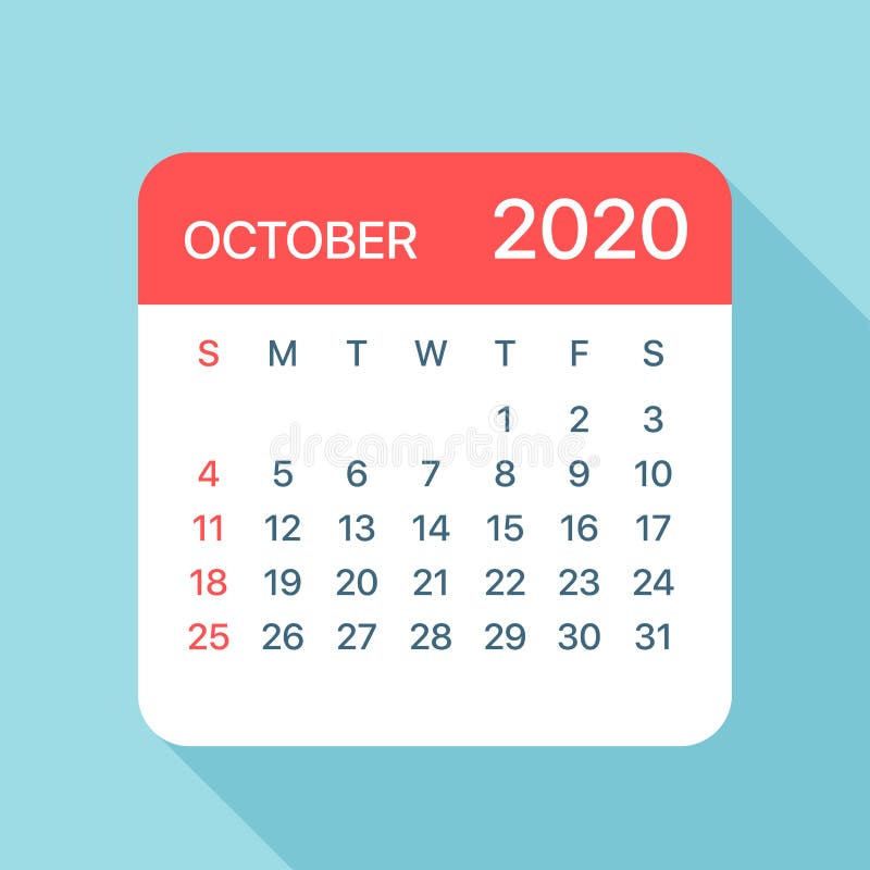 October 2020 Calendar Leaf - Vector Illustration Stock Illustration ...