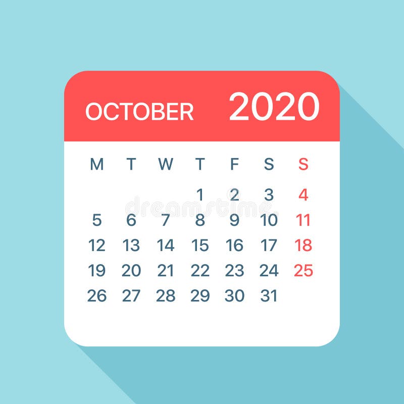 October 2020 Calendar Leaf - Vector Illustration Stock Illustration ...