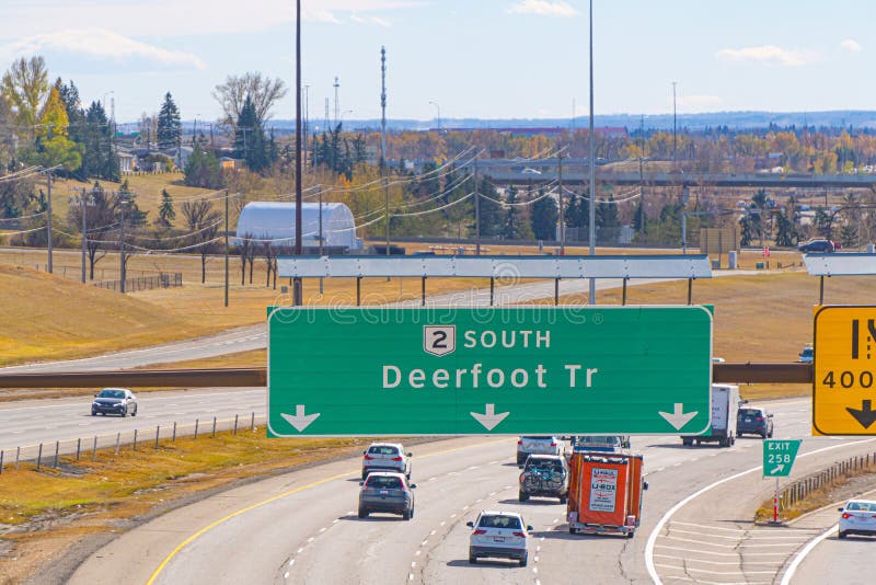 October 15 2021 - Calgary, Alberta Canada - Deerfoot Trail Road ...