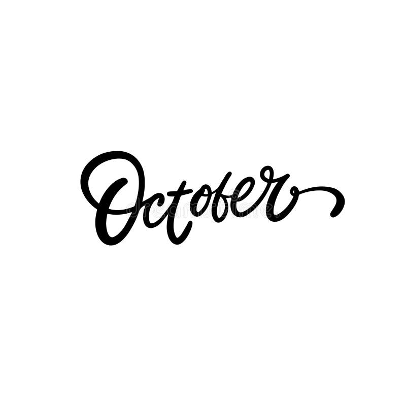October Calligraphy Script on White Background is Elegant and Modern ...