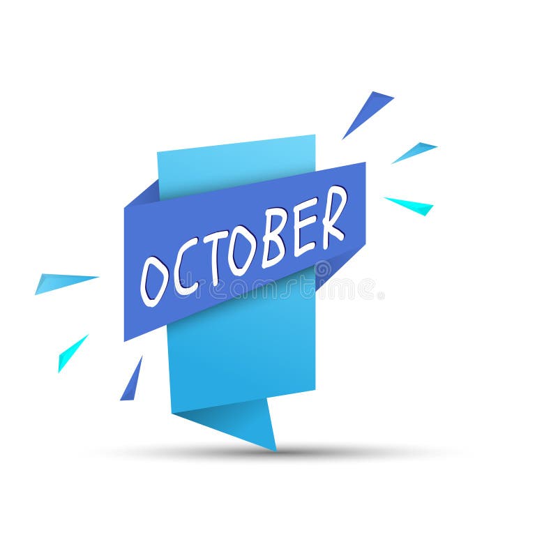 OCTOBER. Colored Banner with the Name of the Month of the Year Stock ...