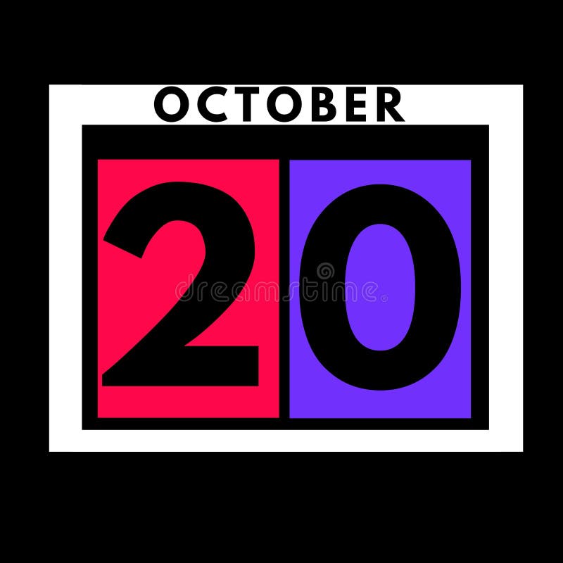 October 20 . Colored Flat daily Calendar Icon .date ,day, Month ...