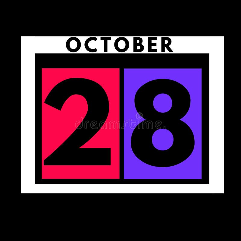 October 28 . Colored Flat daily Calendar Icon .date ,day, Month ...