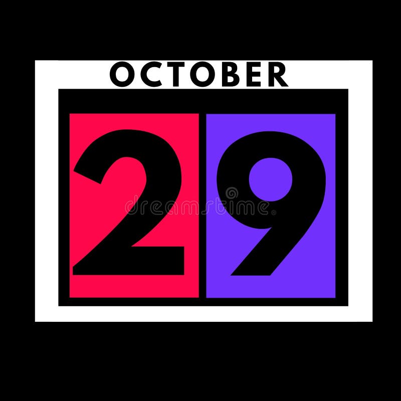 October 29 . Colored Flat daily Calendar Icon .date ,day, Month ...