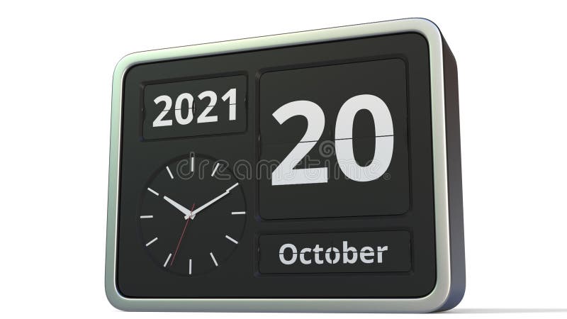 October 20 Date on the Flip Clock Calendar, 3d Animation Stock Video ...