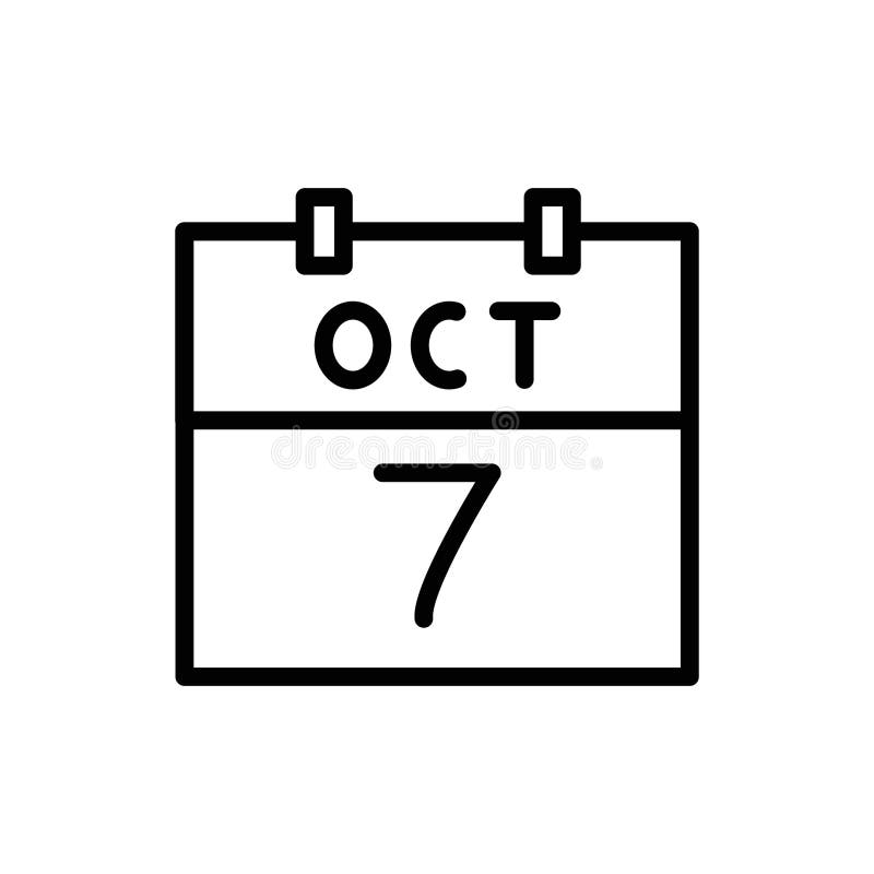 7 October Date Icon for Calendars, Important Dates, and Event Reminders ...