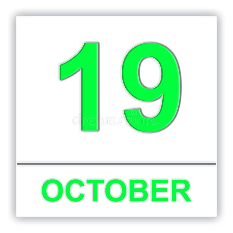 October 19. Day on the Calendar Stock Illustration - Illustration of ...