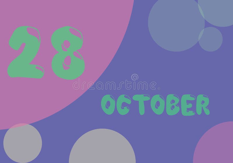 28 October Day of the Month in Pastel Colors. Very Peri Background ...