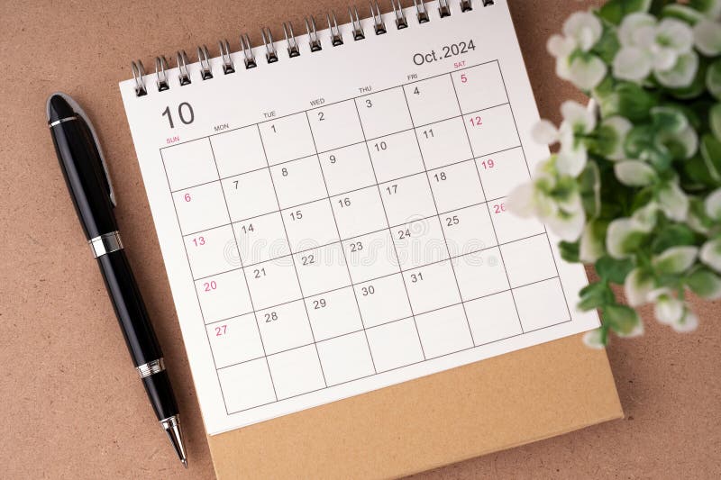 October 2024 Desk Calendar Flat Lay Stock Photo - Image of copy, life ...