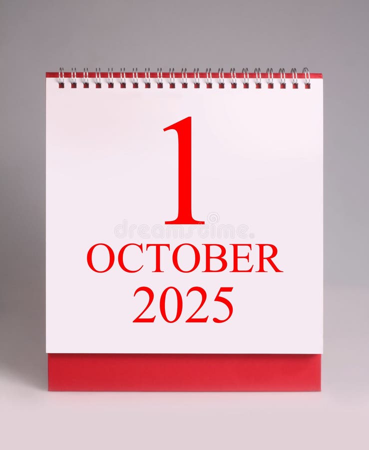 October 2025 desk calendar stock image. Image of mockup - 344722171