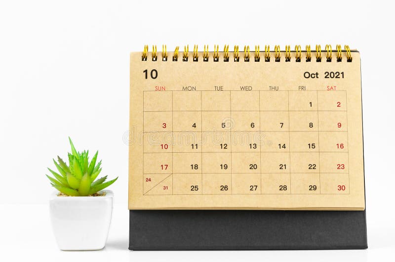 October 2021 desk calendar stock image. Image of organizer - 229594537