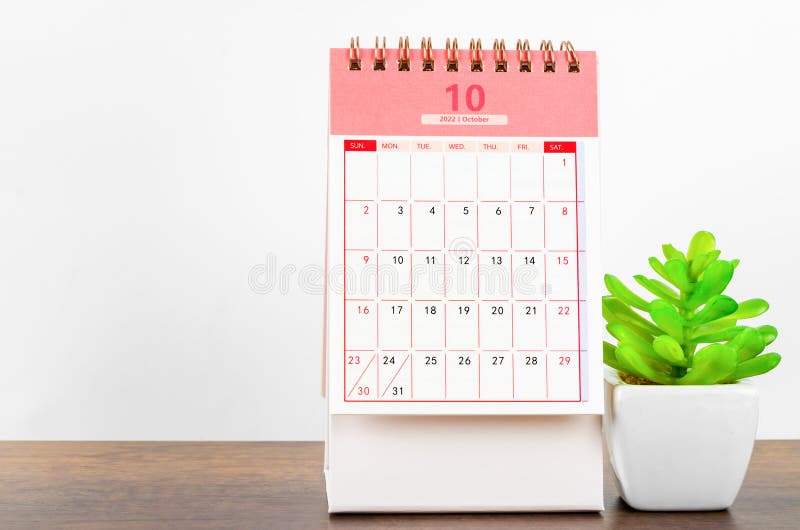 October 2022 Desk Calendar on Wooden Background Stock Photo - Image of ...