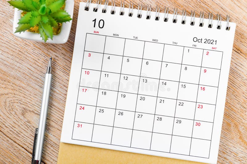October 2021 desk calendar stock image. Image of modern - 230107009