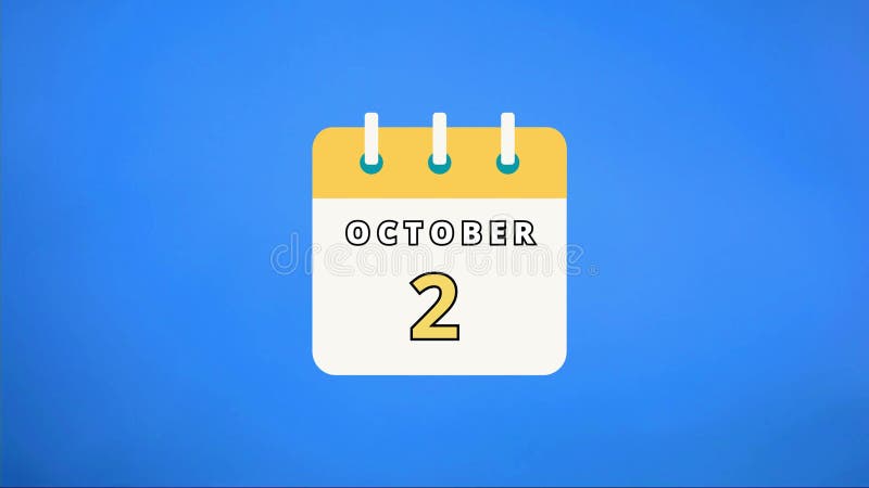 October 2 Dynamic Digital Date Reveal Calendar Animation Stock Video ...