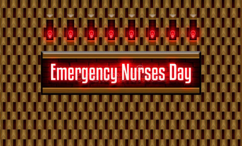 Happy Emergency Nurses Day October 12 Calendar Of October Retro Text