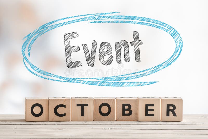 October Event Sign Made of Wood Stock Photo - Image of creative, movies ...