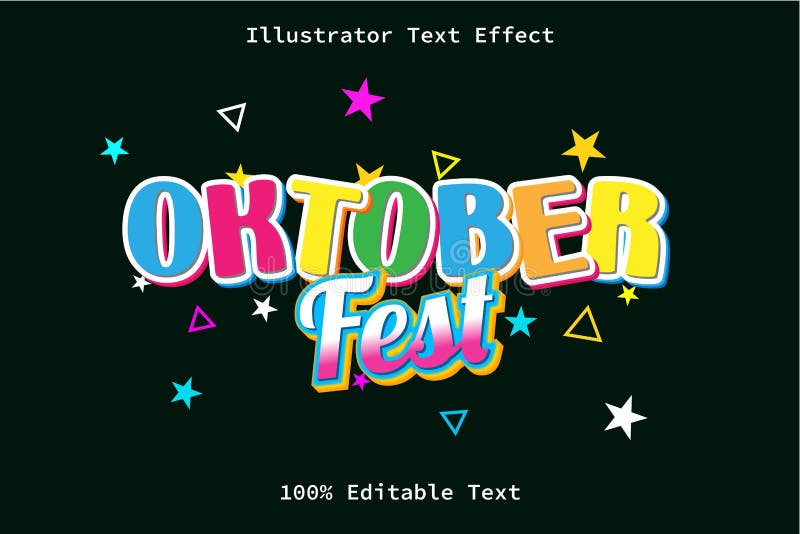 October Fest with Cartoon Pop Art Style Editable Text Effect Stock ...