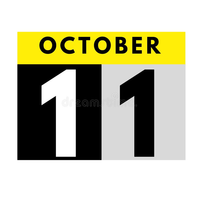 October 11 . Flat daily Calendar Icon .date ,day, Month Stock ...