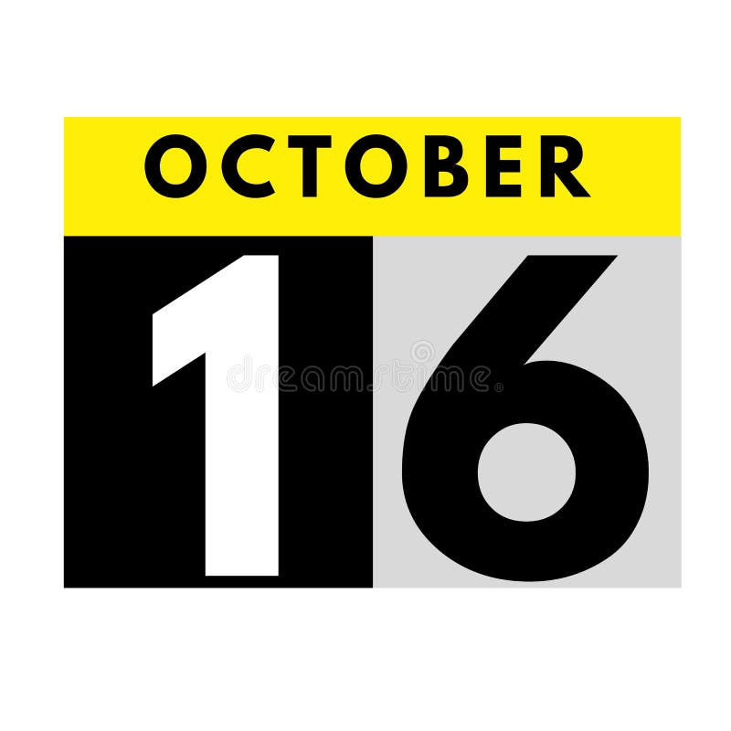 October 16 . Flat daily Calendar Icon .date ,day, Month Stock ...