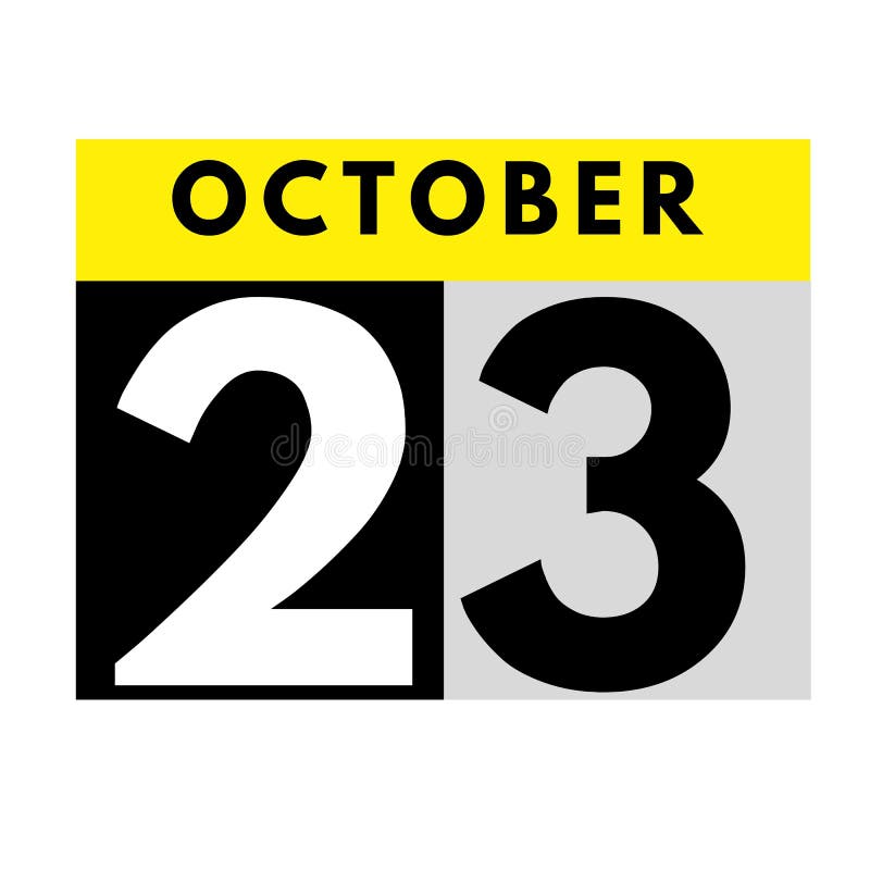 October 23 . Flat daily Calendar Icon .date ,day, Month Stock ...