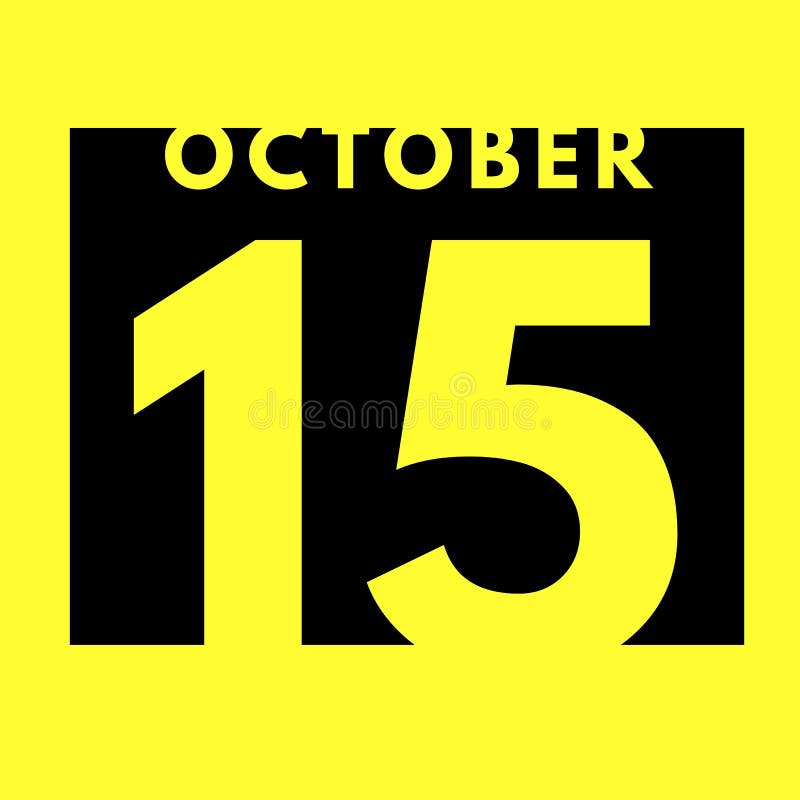 October 15 . Flat Modern daily Calendar Icon .date ,day, Month Stock ...
