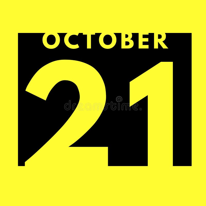 October 21 . Flat Modern daily Calendar Icon .date ,day, Month Stock ...