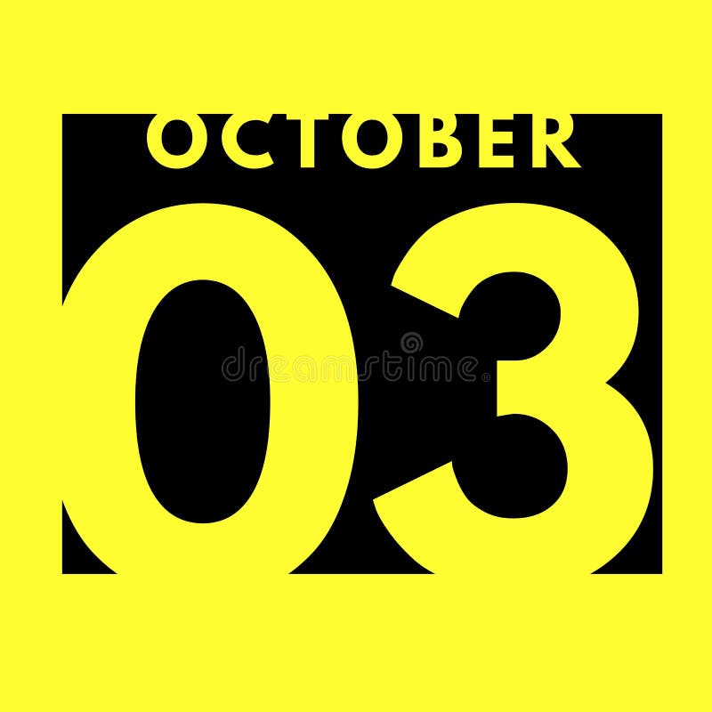 October 3 . Flat Modern daily Calendar Icon .date ,day, Month Stock ...