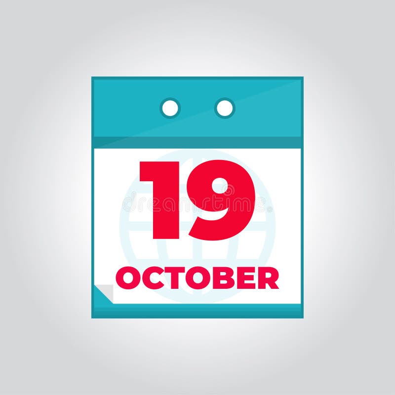 19 October Flat Vector daily Calendar Icon Stock Vector - Illustration ...