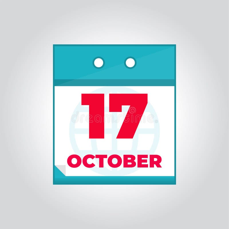 17 October Flat Vector daily Calendar Icon Stock Vector - Illustration ...