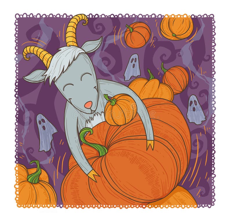 October goat stock illustration. Illustration of vegetable - 48260665