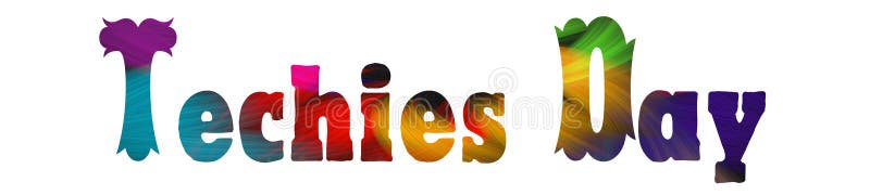 October Holidays, Techies Day. Text Effect on White Background Stock ...