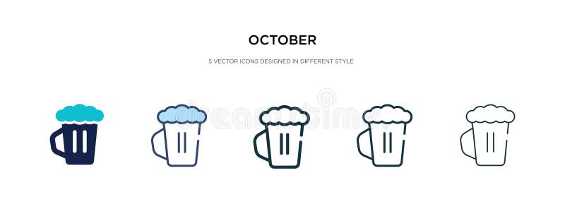 October Icon in Different Style Vector Illustration. Two Colored and ...