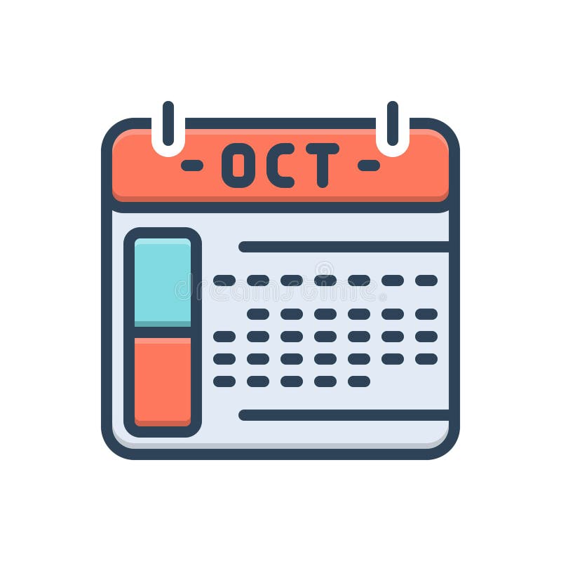 Color Illustration Icon for October, Oct and Organizer Stock ...