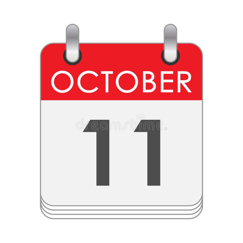 October 11. a Leaf of the Flip Calendar with the Date of October 11 ...