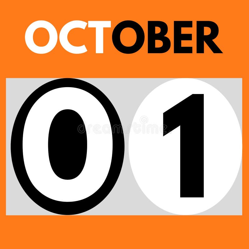 October 1 . Modern daily Calendar Icon .date ,day, Month Stock ...