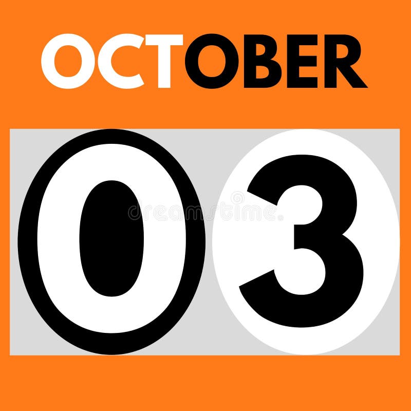 October 3 . Modern daily Calendar Icon .date ,day, Month Stock ...