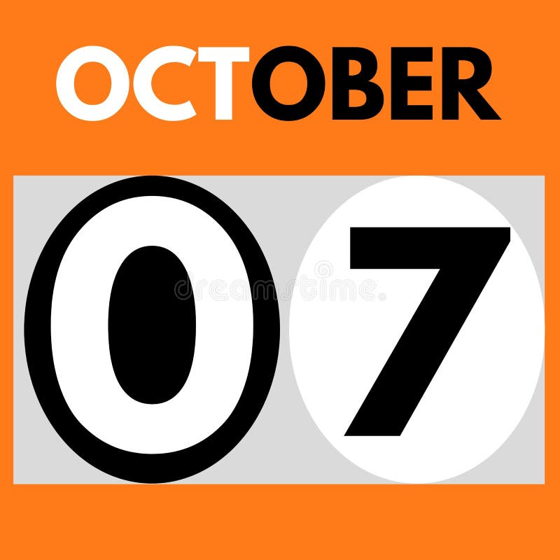 October 7 . Modern daily Calendar Icon .date ,day, Month Stock ...