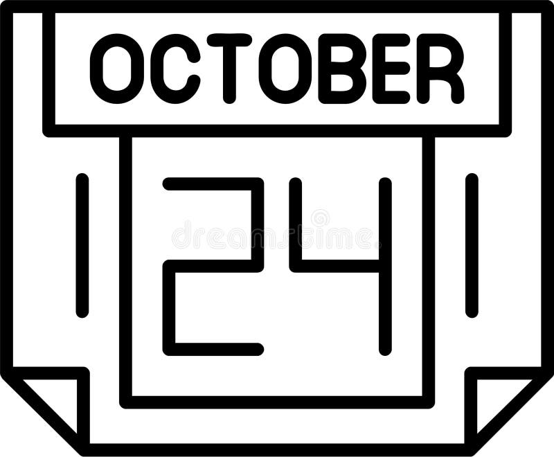 24 October Outline Vector Icon Stock Vector - Illustration of october ...