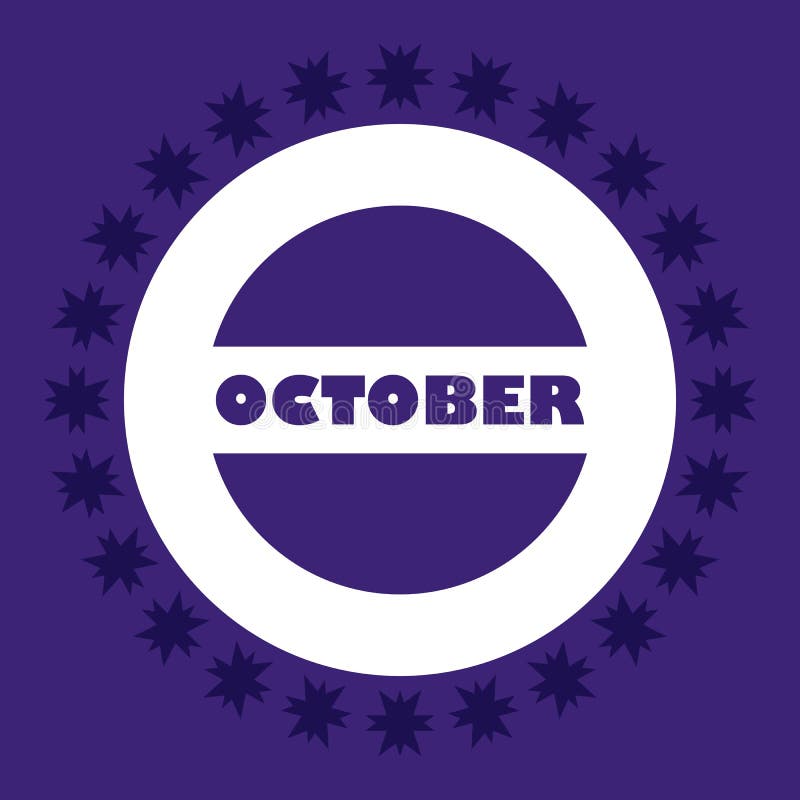 October Month on Circle Shape Vector Illustration. Stock Vector ...