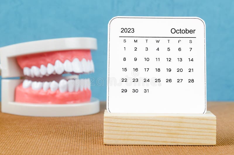 The October 2023 Monthly Calendar for 2023 Year with Model Tooth on ...