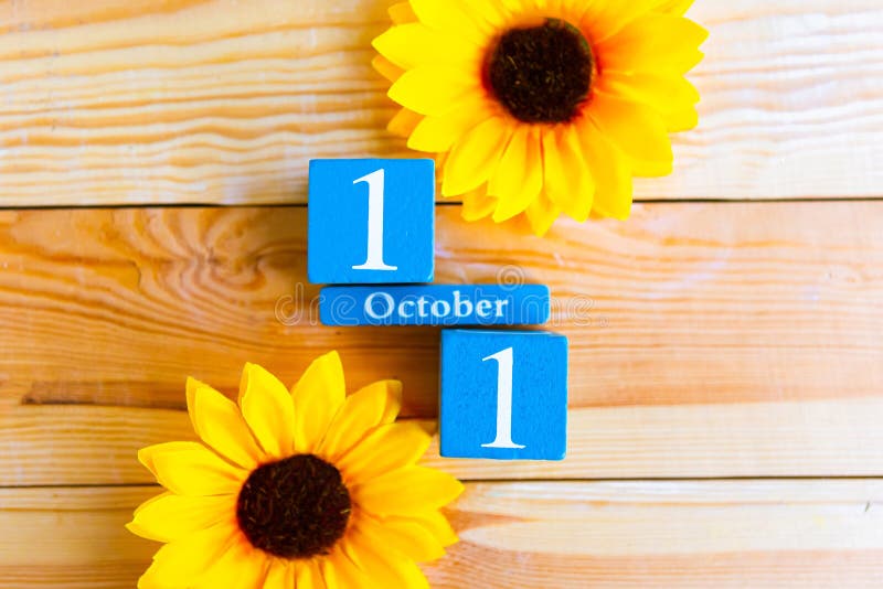 October 11, Number Cube Design in Rural Concept. Stock Photo - Image of ...