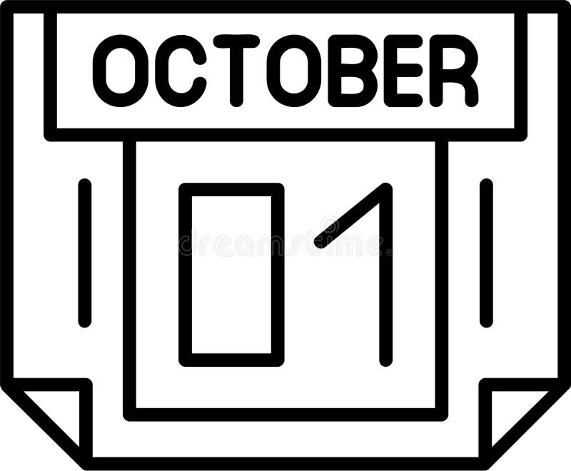 1 October Outline Vector Icon Stock Vector - Illustration of management ...